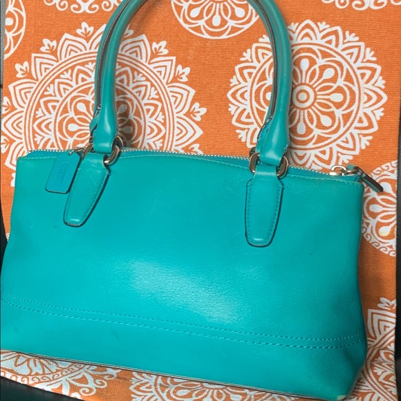 Coach | Bags | Coach Turquoise Small Double Handle Handbag | Poshmark